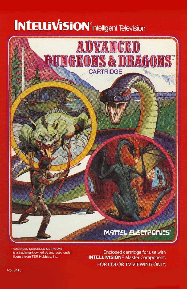 18x24 Inch Poster Advanced Dungeons & Dragons Intellivision 1982 ...