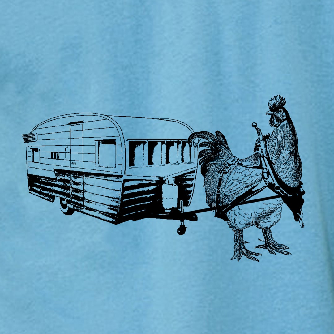 Chicken Pulling a Trailer Men's Tshirt- Guys Rooster Farm Life Tee ...
