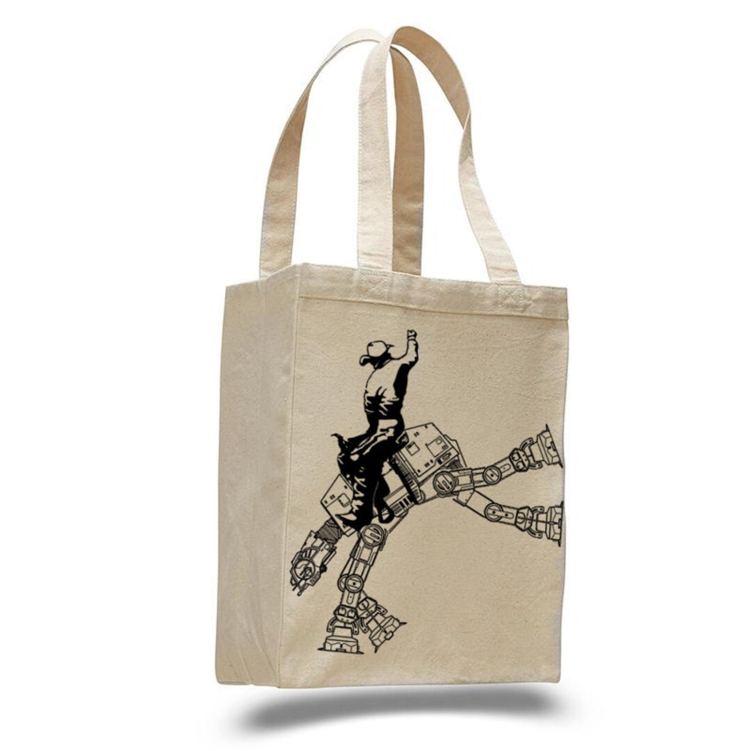 Star Wars AT AT Rodeo- Cotton Canvas Natural Tote Bag - Etsy