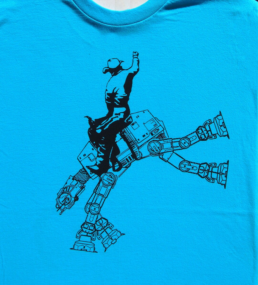 Star Wars Cowboy AT-AT T-shirt - Men's Graphic Turquoise Tee - Etsy