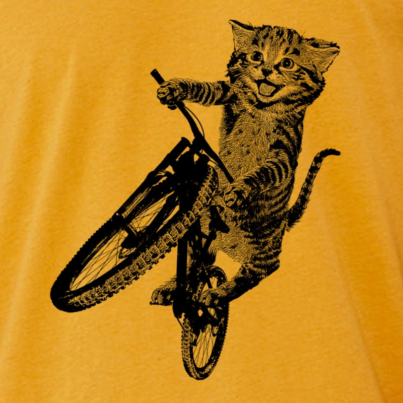 Cat Riding Bike Tshirt - Etsy