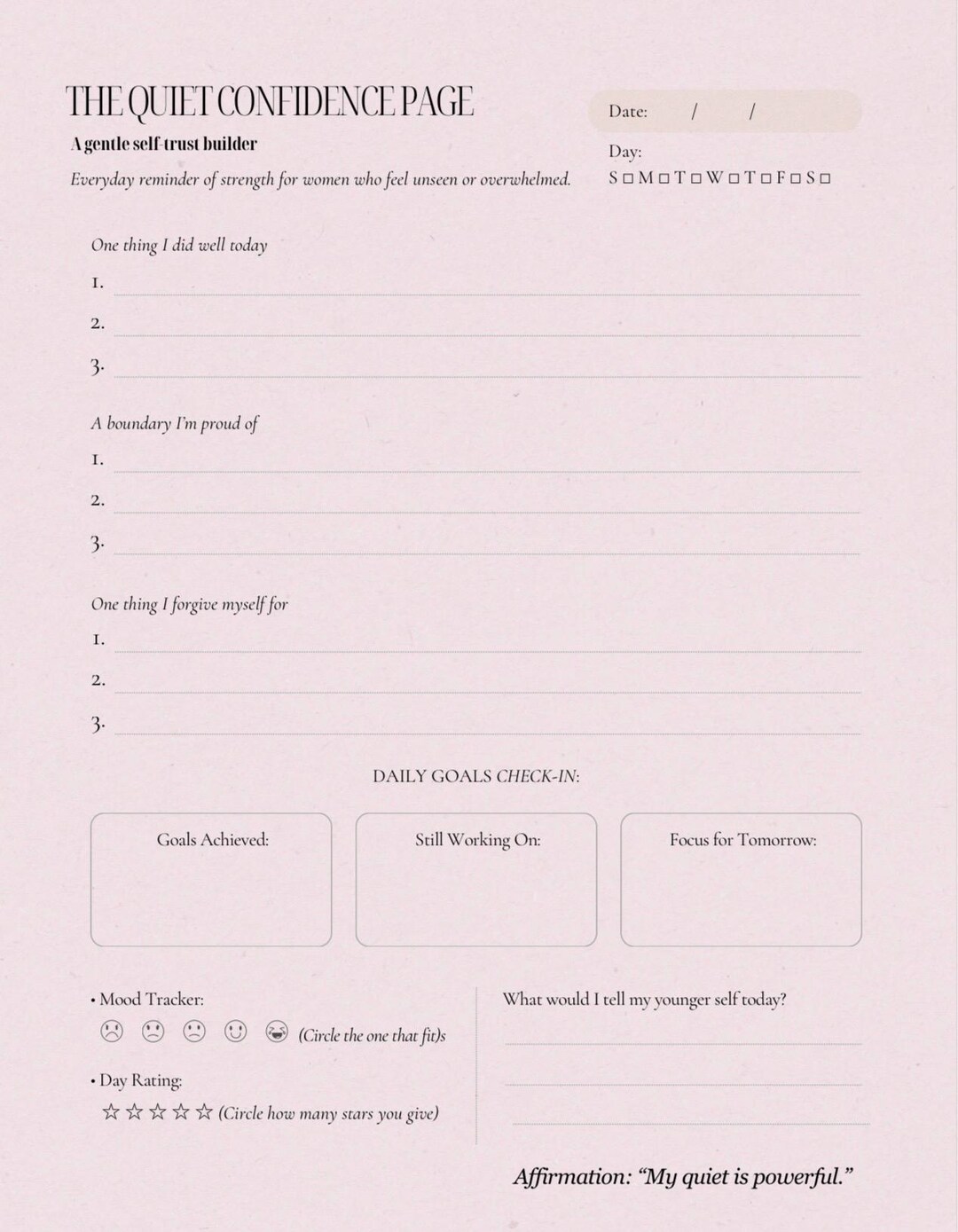 The Quiet Confidence Page - Etsy