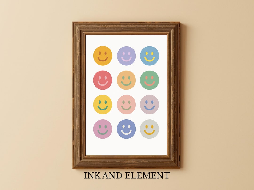 Smiley Face Vertical Poster: Cheerful Giclée Print for Playroom Decor ...