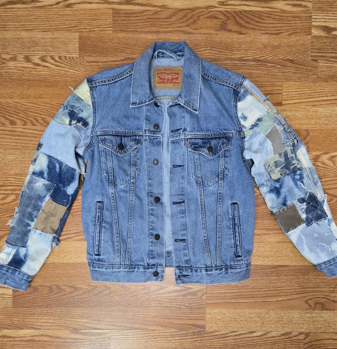 Levi's Patchwork Arm Denim Design Jacket Upcycled Denim Mens Small - Etsy
