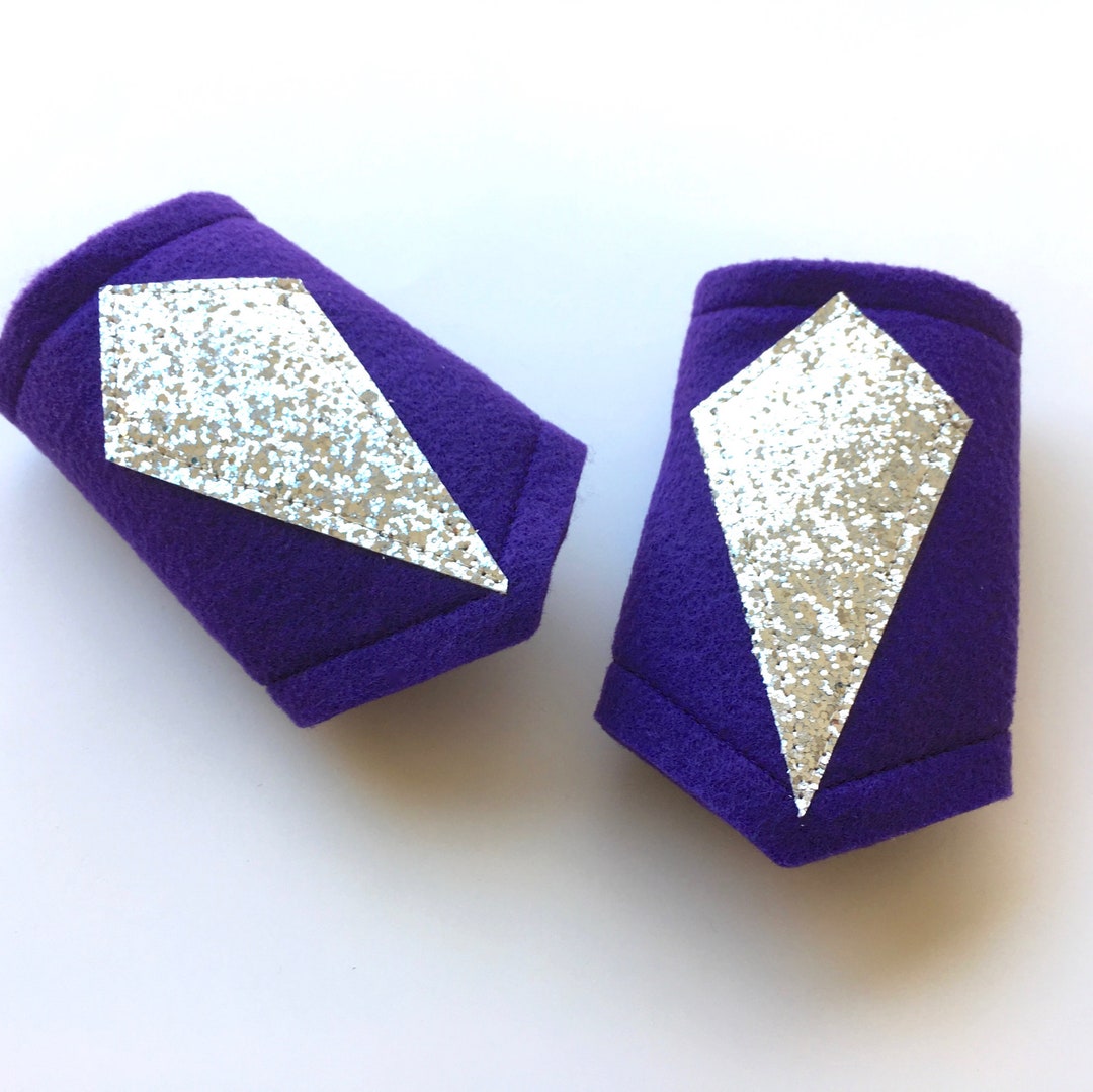 Superhero Purple and Silver Wrist Cuffs - Etsy