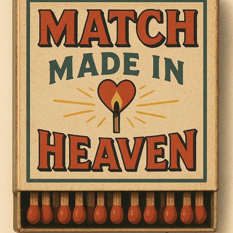 Retro Matchbook Sticker: Vintage Heart Vinyl Decal - Etsy