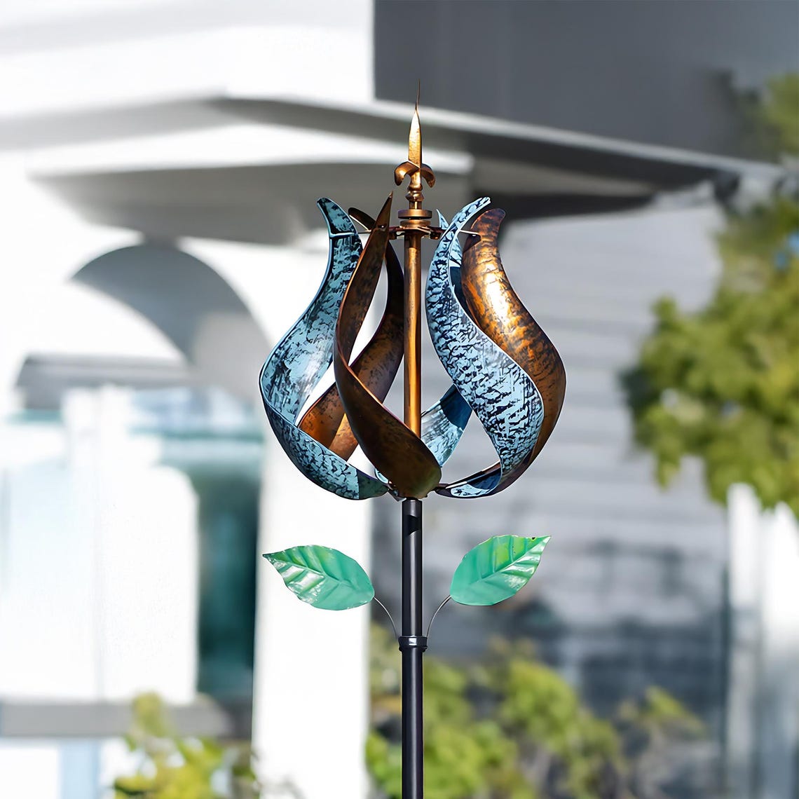 Copper Garden Wind Spinner, Garden Decoration, Handmade Outdoor Garden ...