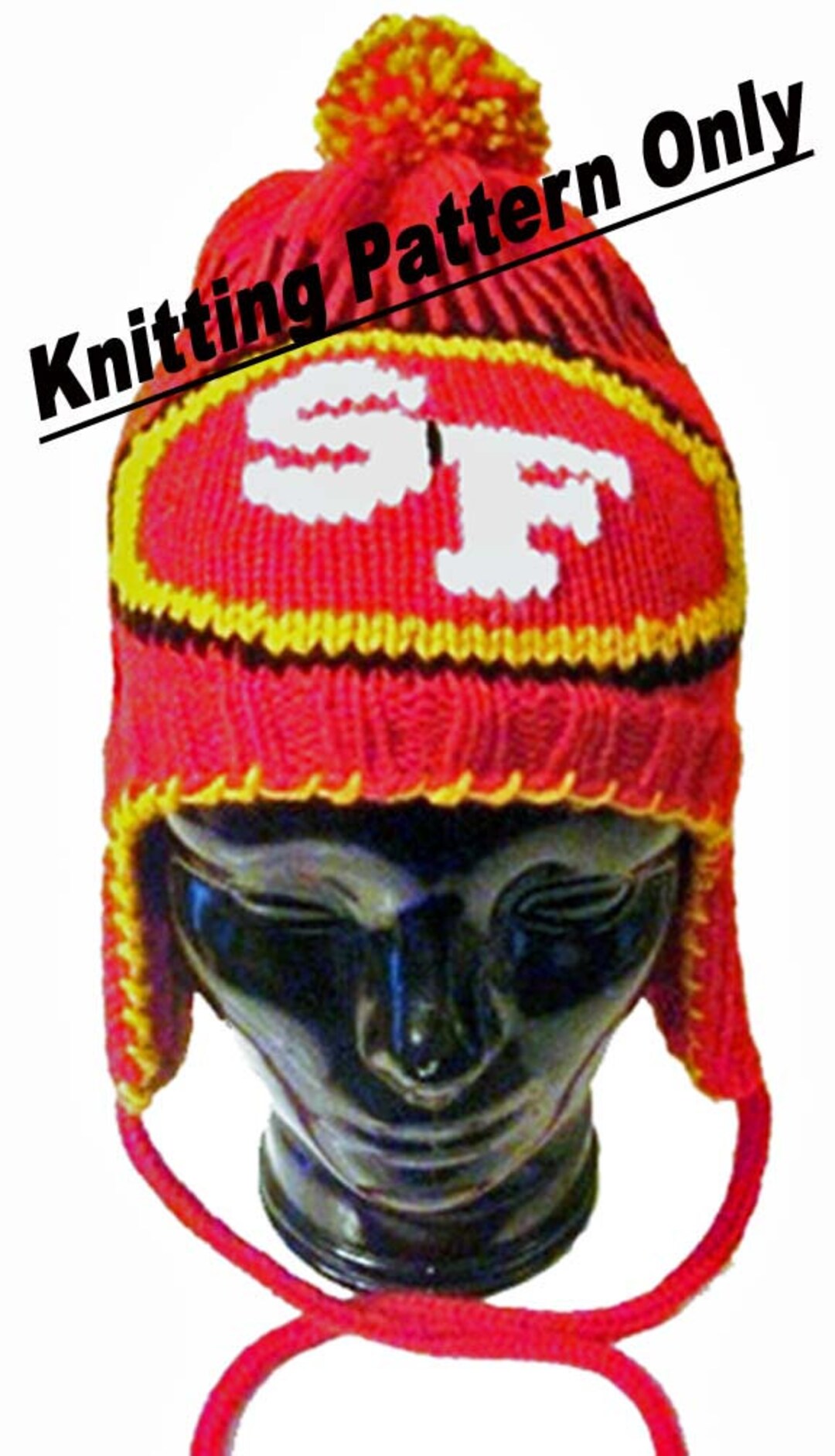 Knitting Pattern Football Team Ear Flap Hat - Etsy