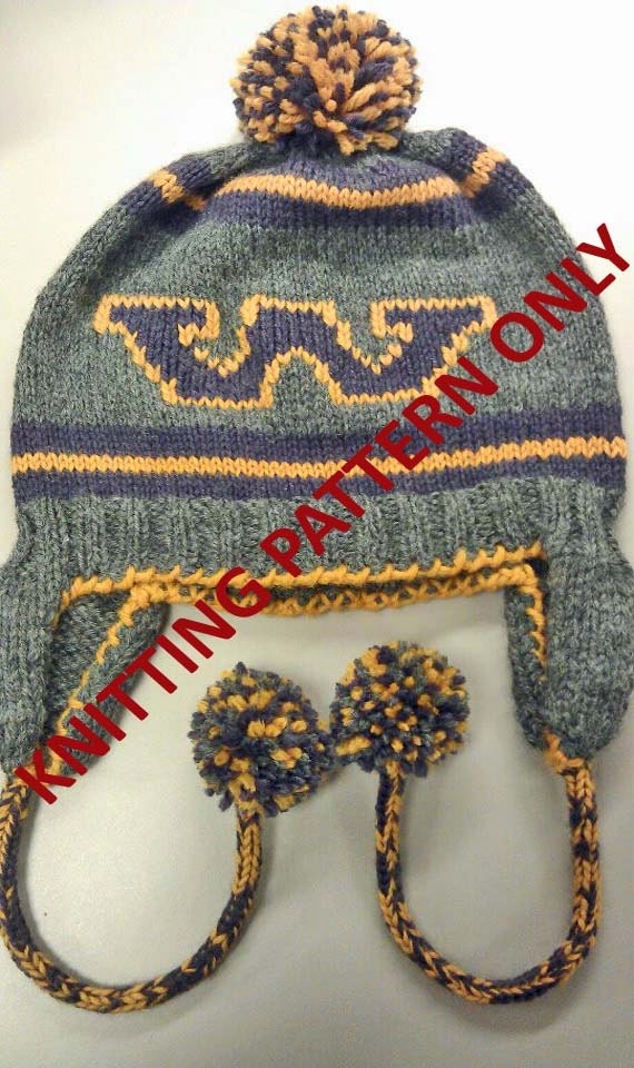 Knitting Pattern College Football Team Ear Flap Hat - Etsy