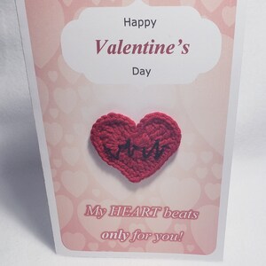 My Heart Beats Only for You Crochet Valentine's Day Card - Etsy
