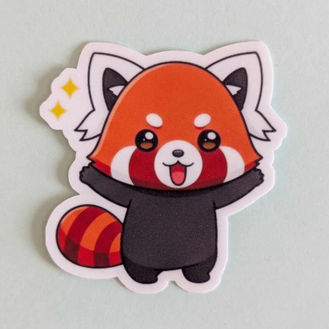 Red Panda Excited for Adventure Die-cut Vinyl Sticker for Laptops ...