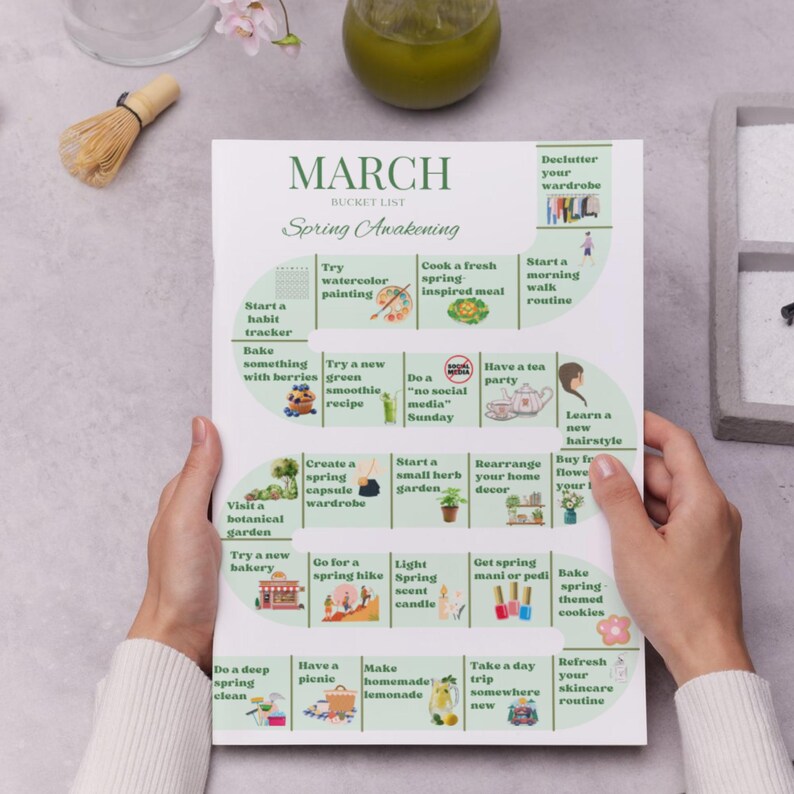 12-month Bucket List Planner, Colorful Fun Bullet Journal, Printable ...