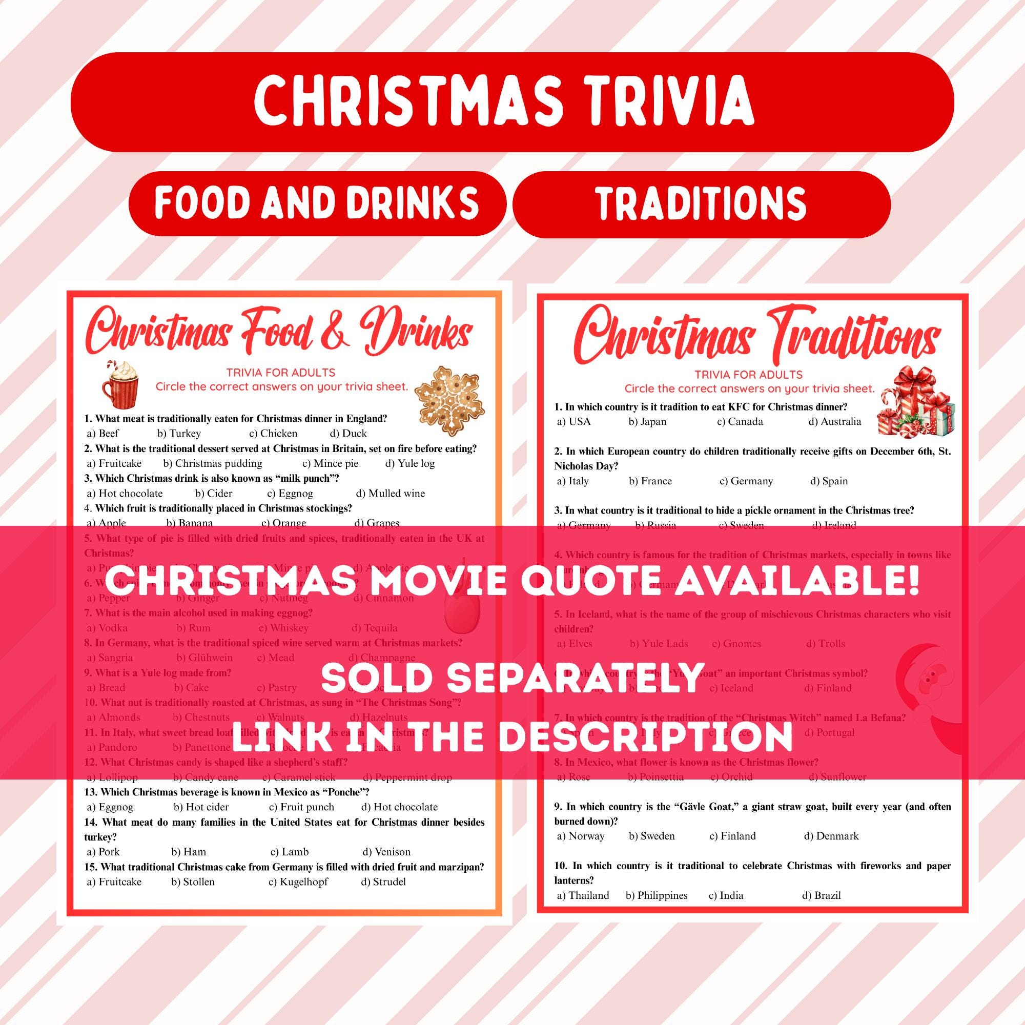 Christmas Movie Quote Trivia Game, Quote Holiday Party Quiz Adults ...