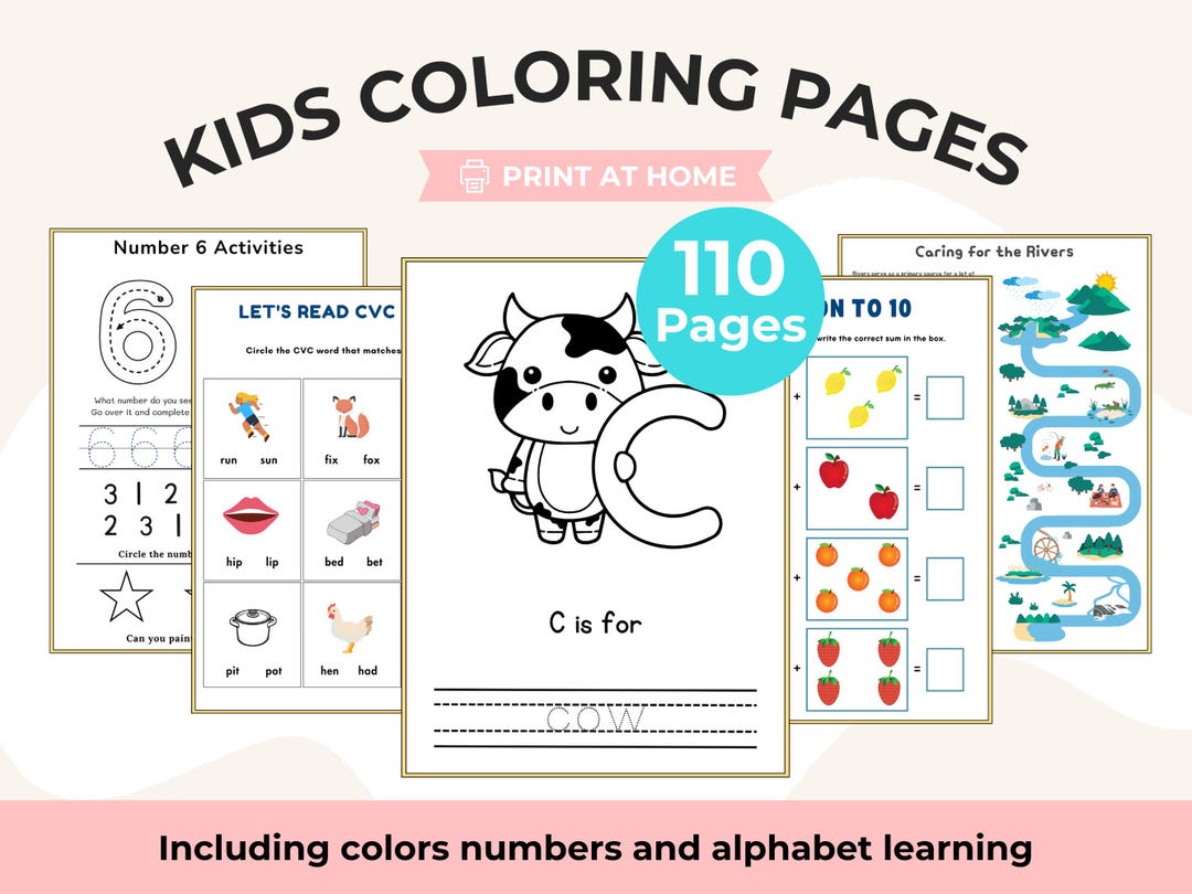 Mega Preschool Travel Activity Workbook, 110 Pages Printable Worksheets ...