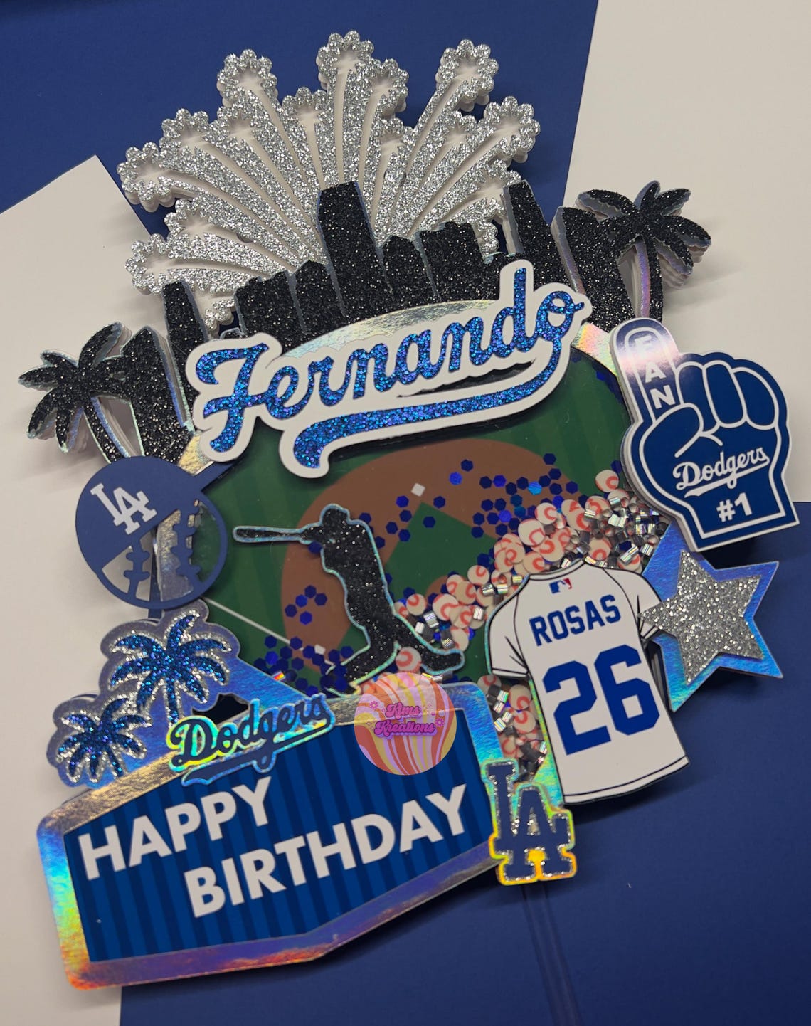 LED Dodgers Cake Topper: Baseball Party Decoration - Etsy