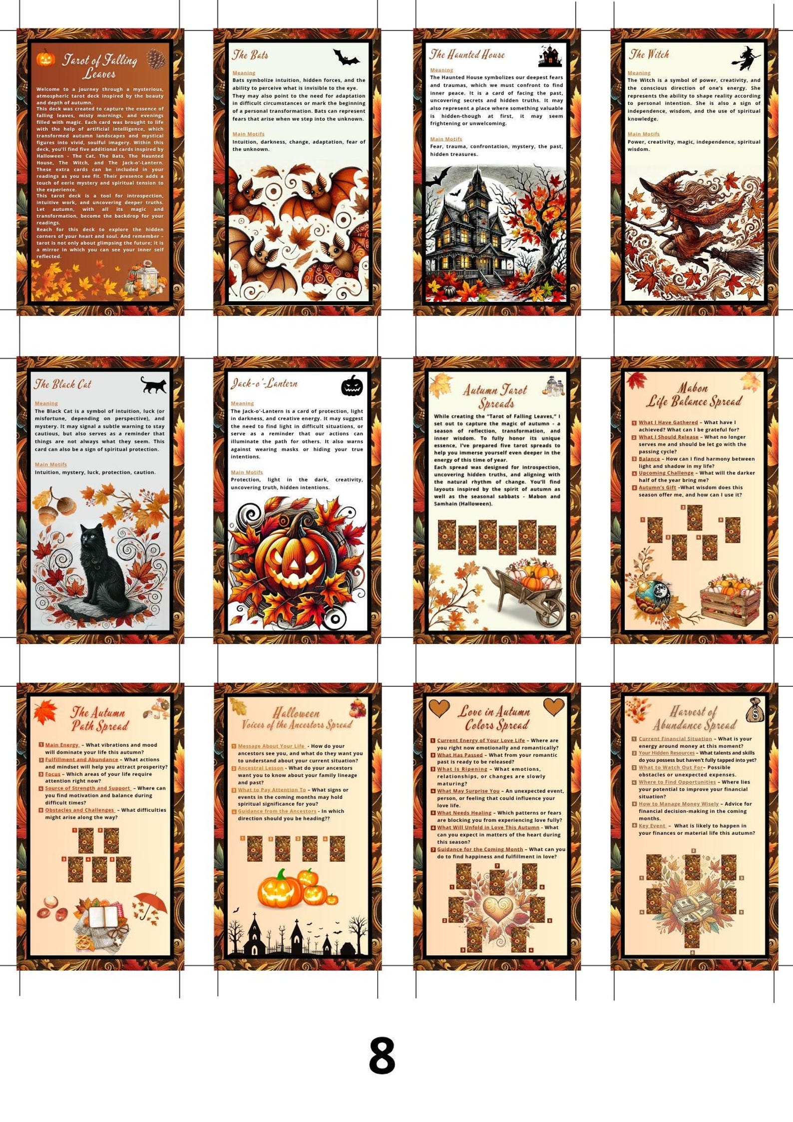 Tarot of Falling Leaves – Printable Tarot Deck PDF (A4 Size, 78 Cards ...