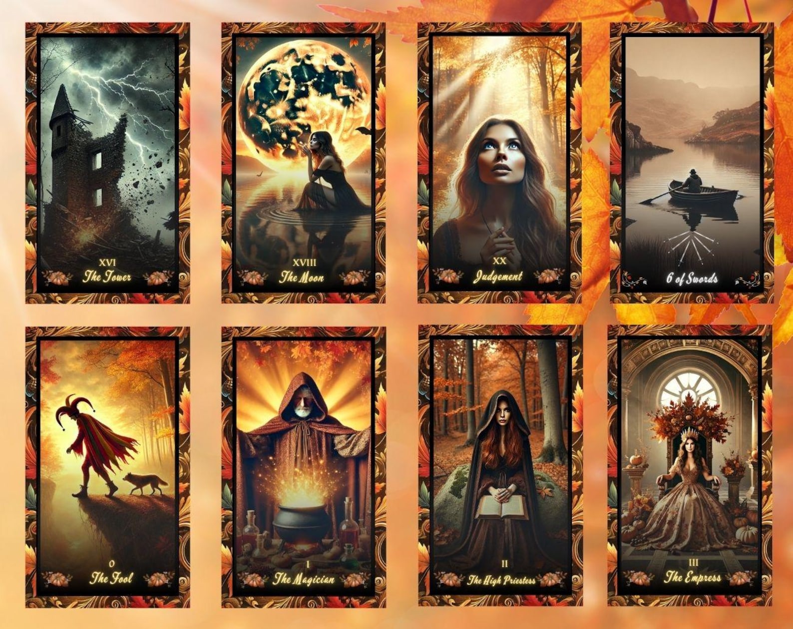 Tarot of Falling Leaves – Printable Tarot Deck PDF (A4 Size, 78 Cards ...