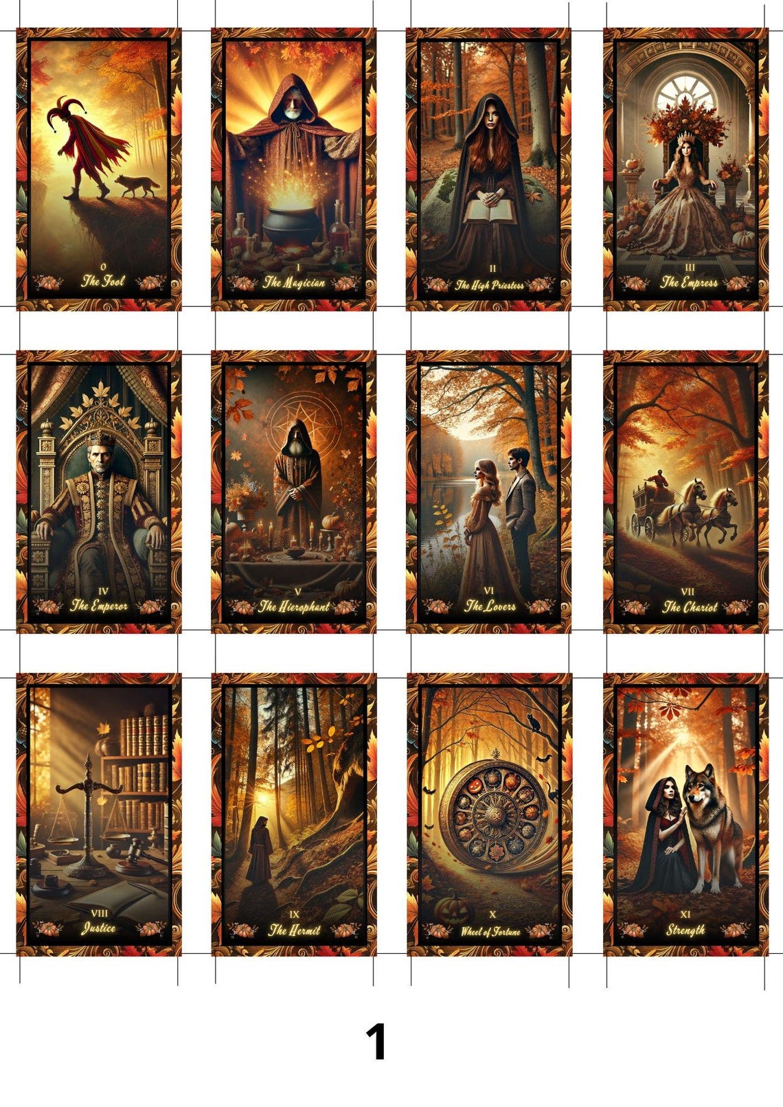 Tarot of Falling Leaves – Printable Tarot Deck PDF (A4 Size, 78 Cards ...