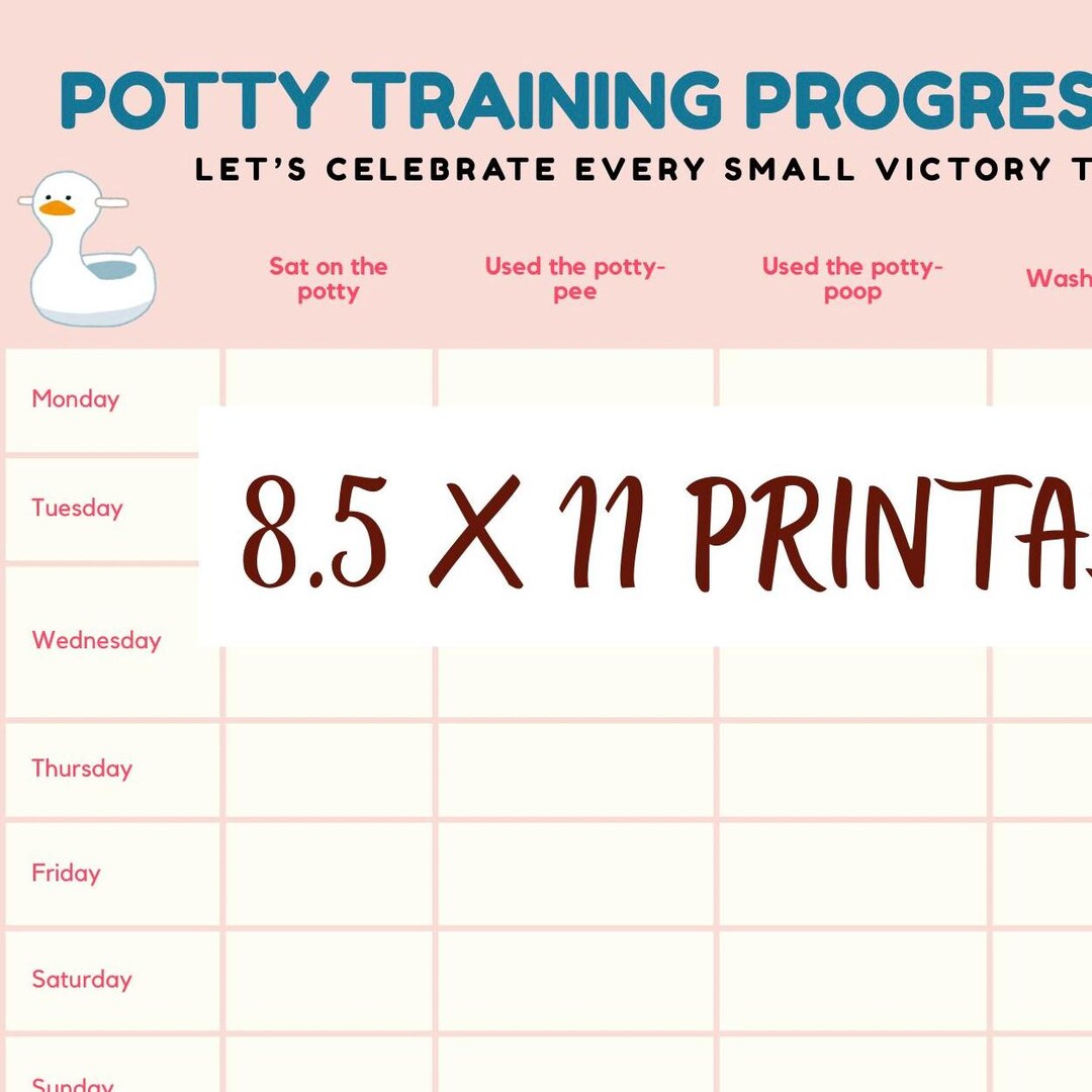Potty Training Chart Bundle – Blue & Pink Printable PDF Reward Charts ...