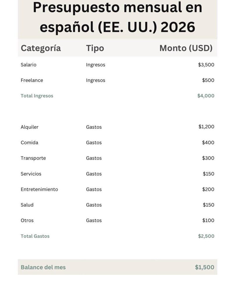 Monthly Budget Template | Excel & PDF Payment Tracker (in Spanish ...