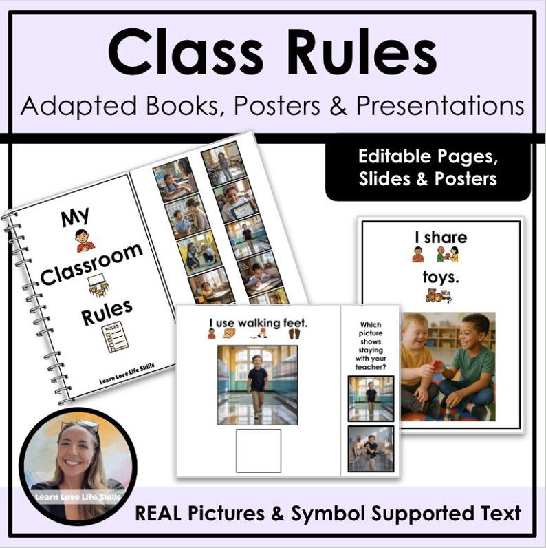 Classroom Rules Adapted Books, Presentation & Posters | Special ...