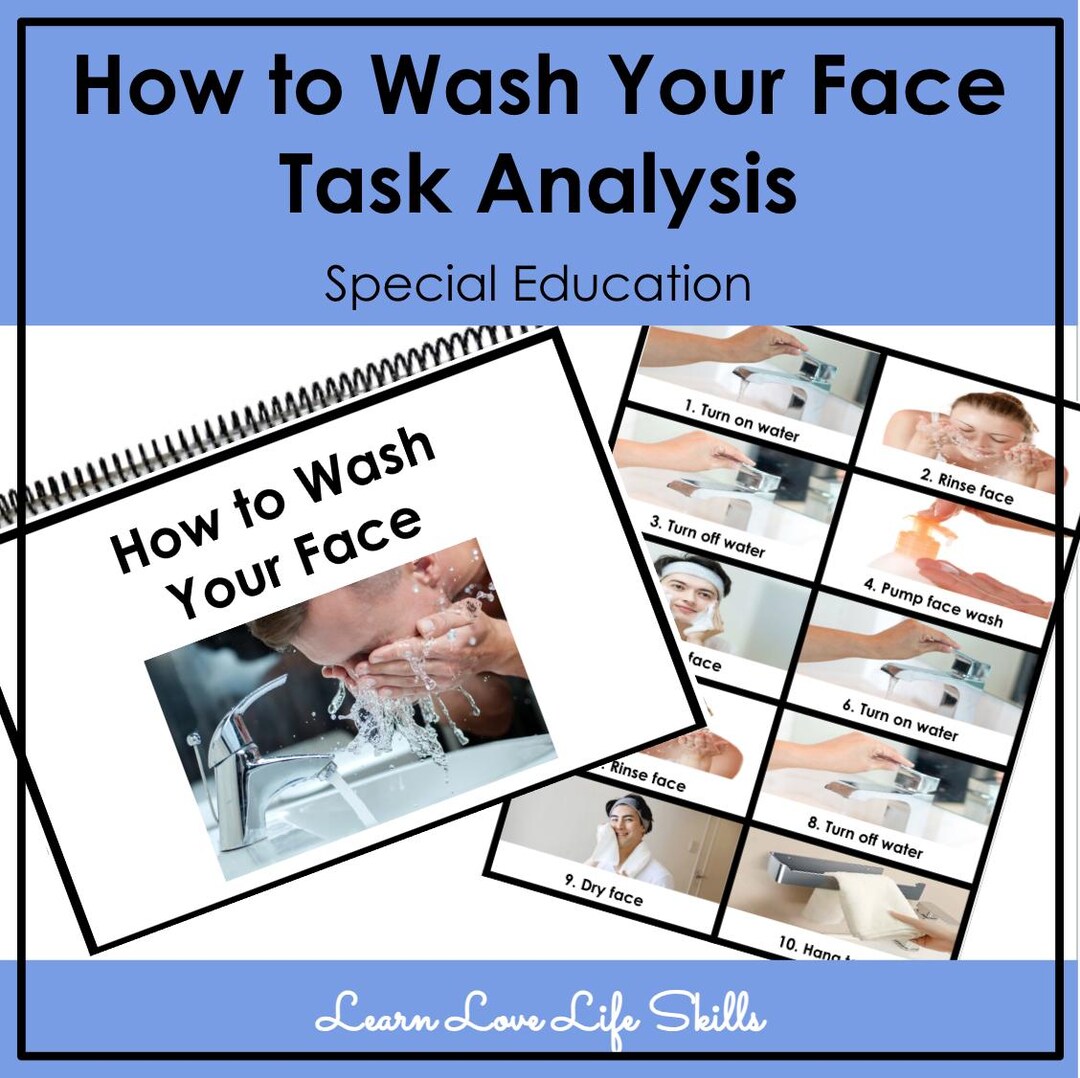 How to Wash Your Face Visuals & Task Analysis Data - Etsy