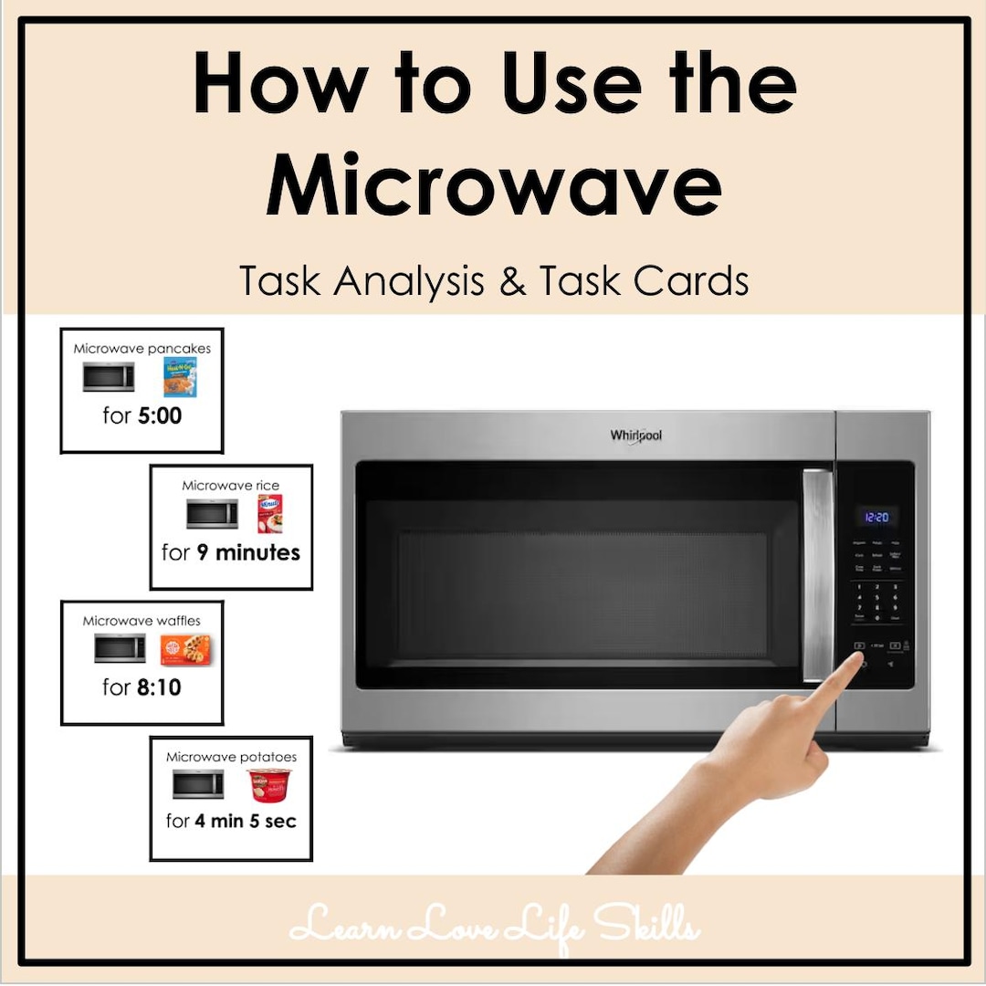 How to Use a Microwave Task Cards & Task Analysis Data | Special ...