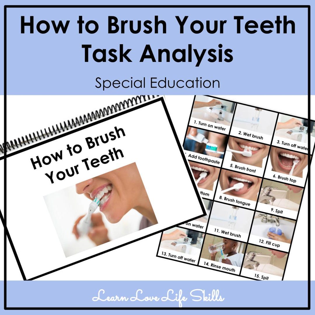 How to Brush Your Teeth Visuals & Task Analysis Data | Special ...