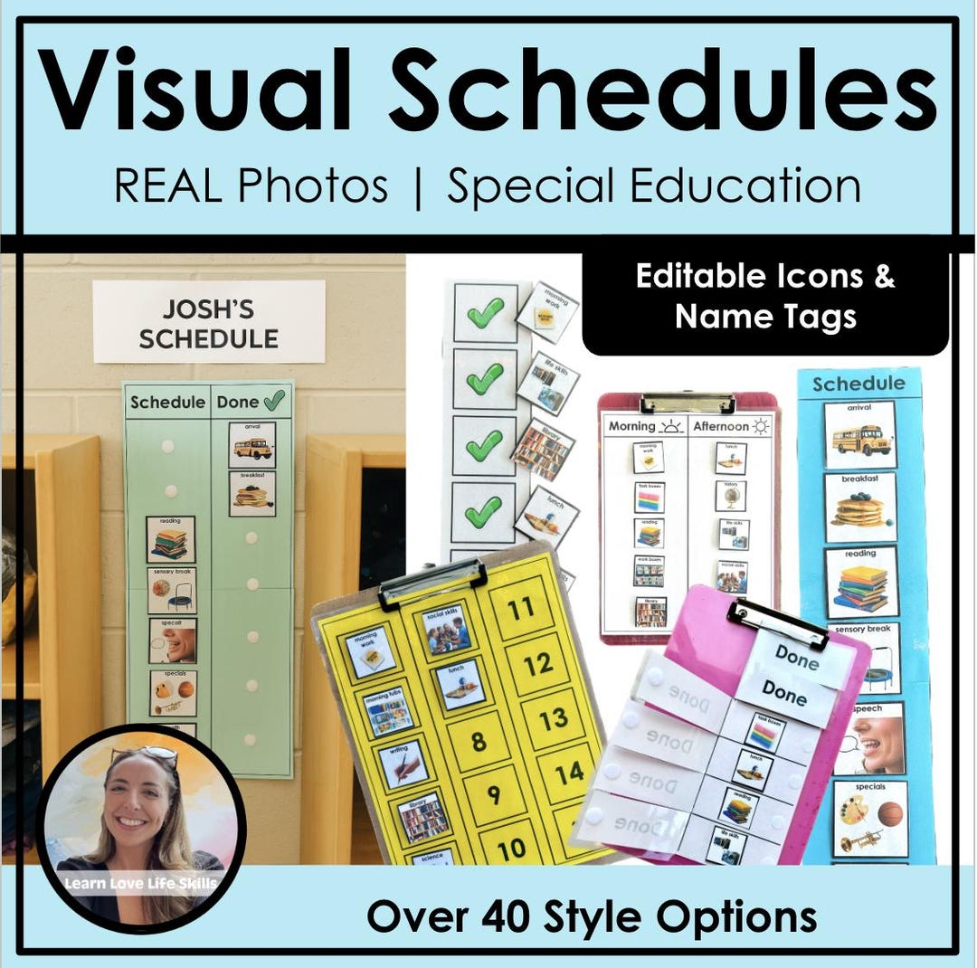 Individual Student Visual Schedules | REAL Photos | 40+ Layouts ...