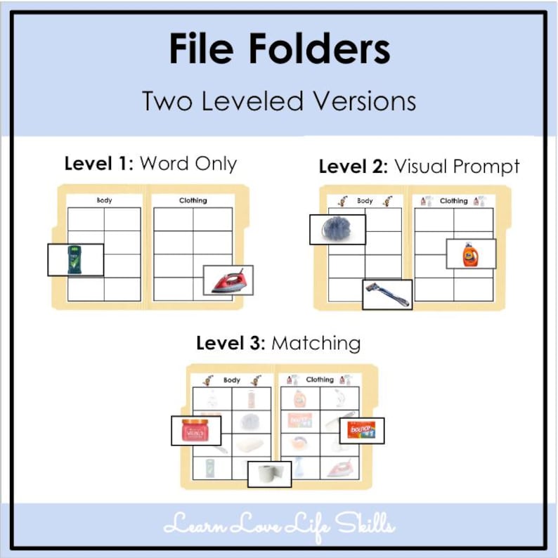 Personal Hygiene Items| Sorting File Folders | REAL Pictures | Special ...