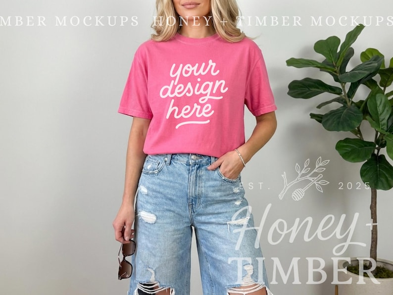 Crunchberry Comfort Colors 1717 Mockup for POD Mockup CC1717 ...