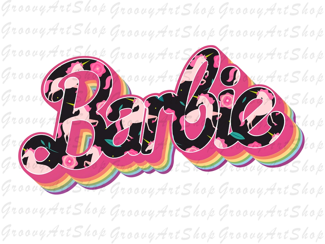 Barbie Name SVG, Rainbow Unicorn Font, Girly Cut File (digital Download ...