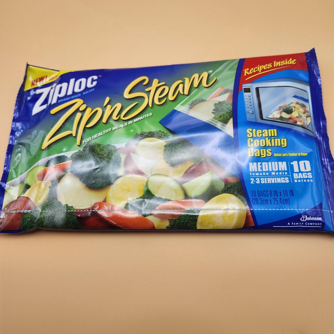 Ziploc Zip 'N Steam Medium Cooking Bag Microwave Pack of 10 ...