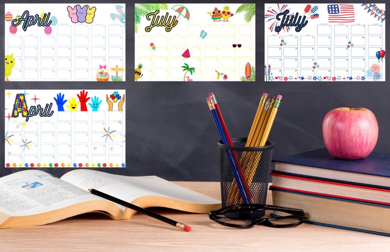 2025-2026 Printable School Calendar | Fun Themed Digital PNG Download ...