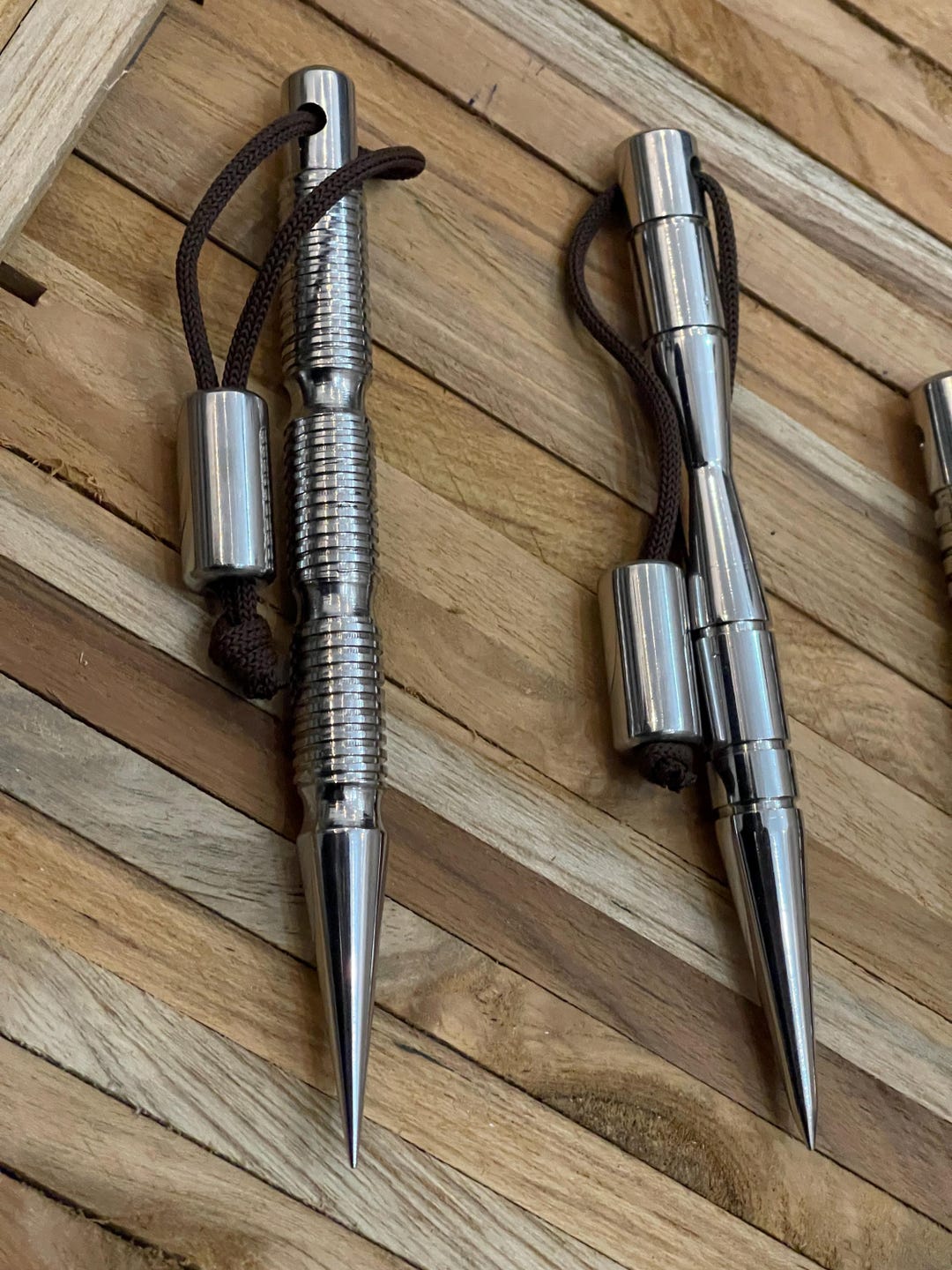 Set of 2 Marlin Spike Punch Pick With Leather Sheath - Stainless Steel ...