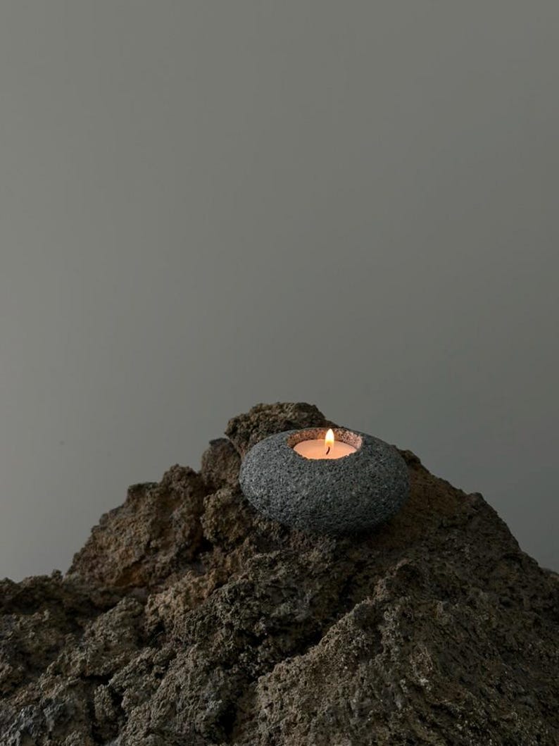 Handmade Icelandic Lava Stone Candle Holder – Natural Volcanic Rock ...