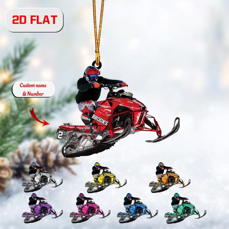 Personalized Snowmobile Christmas Ornament: Custom Winter Holiday ...