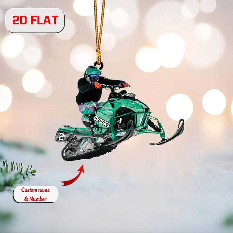 Personalized Snowmobile Christmas Ornament: Custom Winter Holiday ...