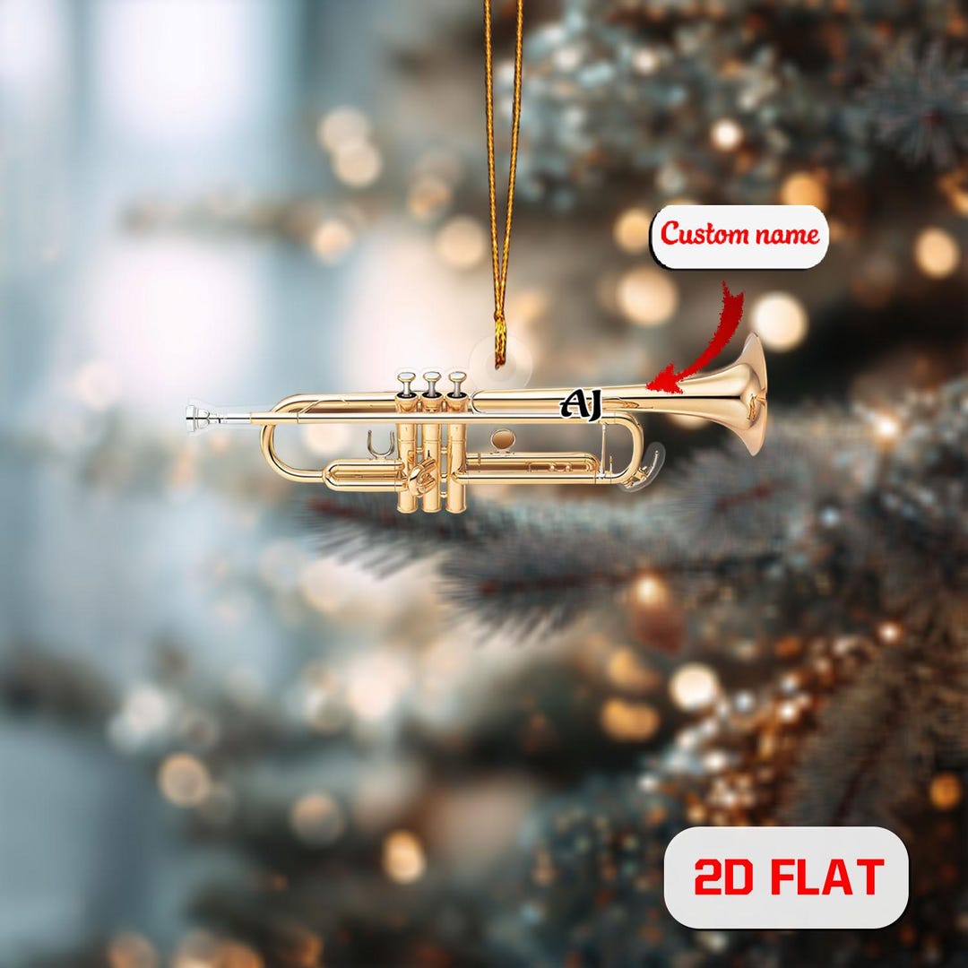 Personalized Trumpet Ornament: 2D Acrylic Musician Christmas Decor - Etsy