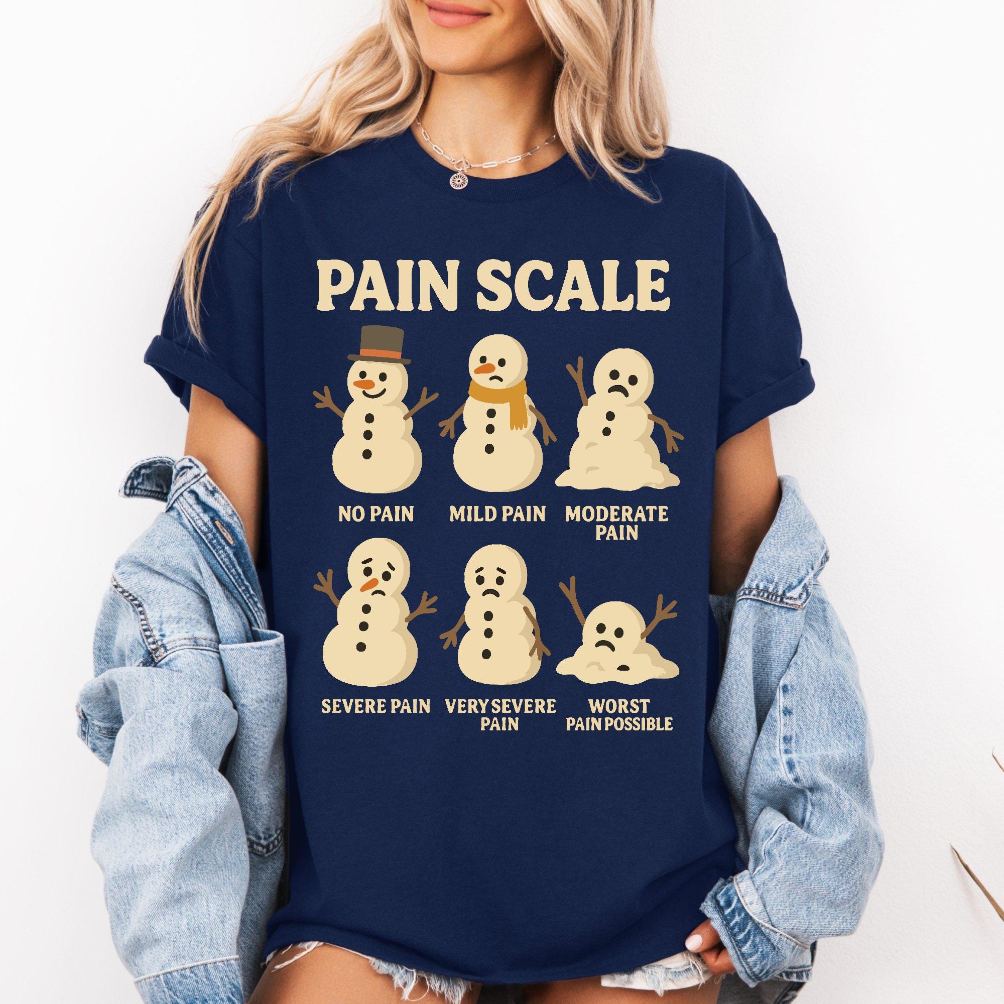 Funny Pain Scale Nurse Christmas Shirt Medical Holiday T-shirt ...