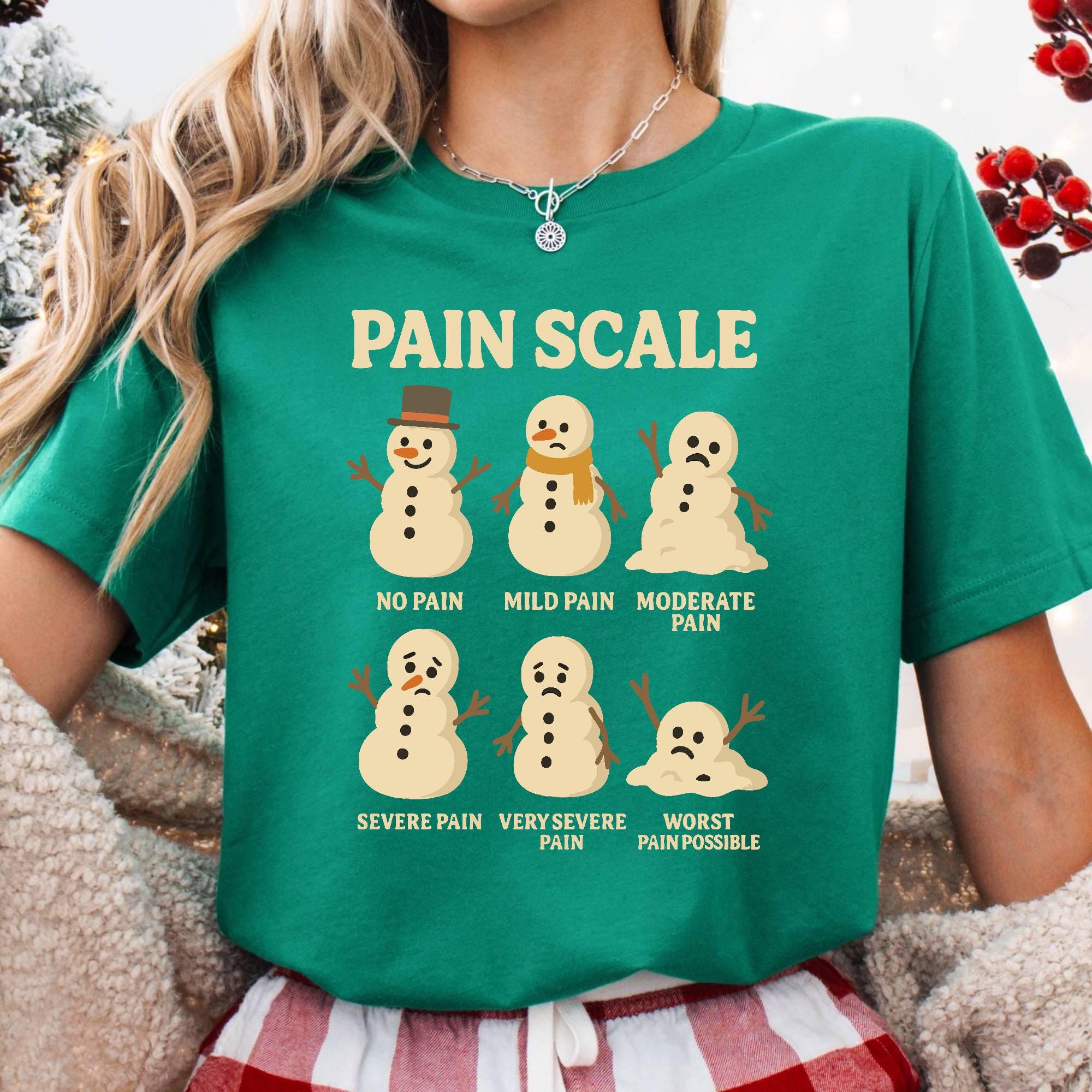Funny Pain Scale Nurse Christmas Shirt Medical Holiday T-shirt ...