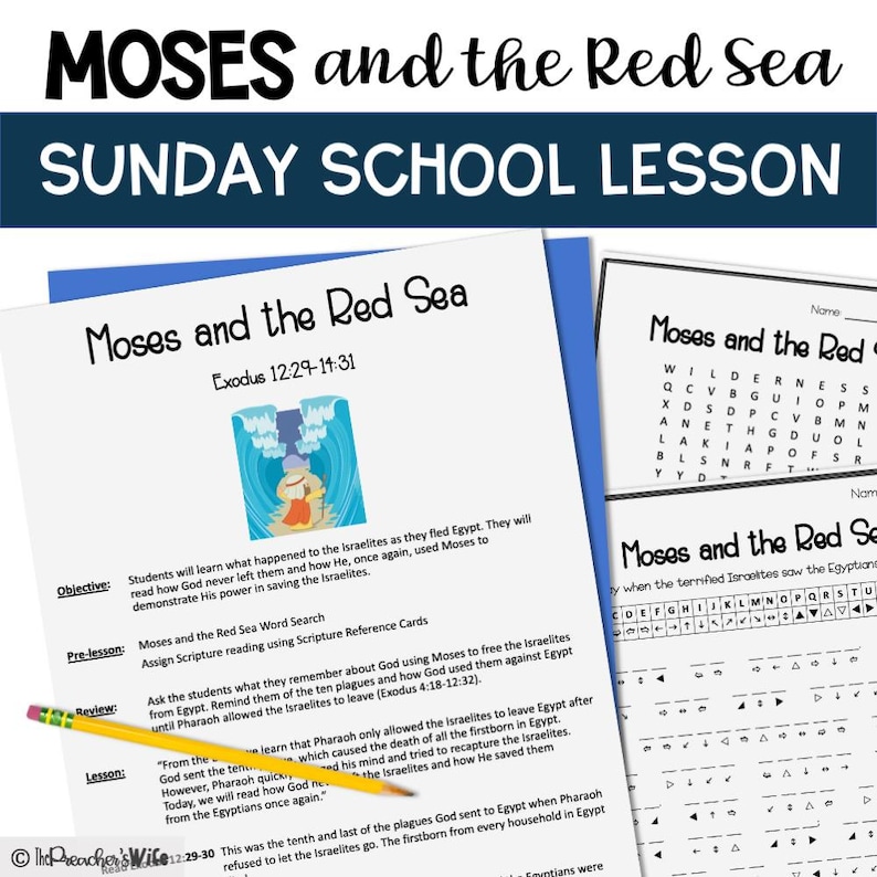 Moses and the Red Sea Sunday School Lesson: Church Activity & Craft ...