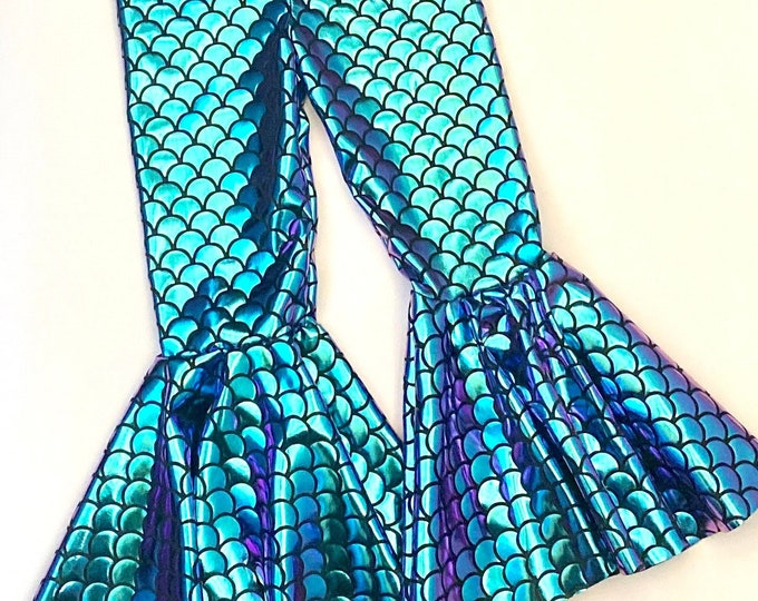 Mermaid Bell Bottoms Leggings Green Mermaid Tail Costume Girls Baby ...