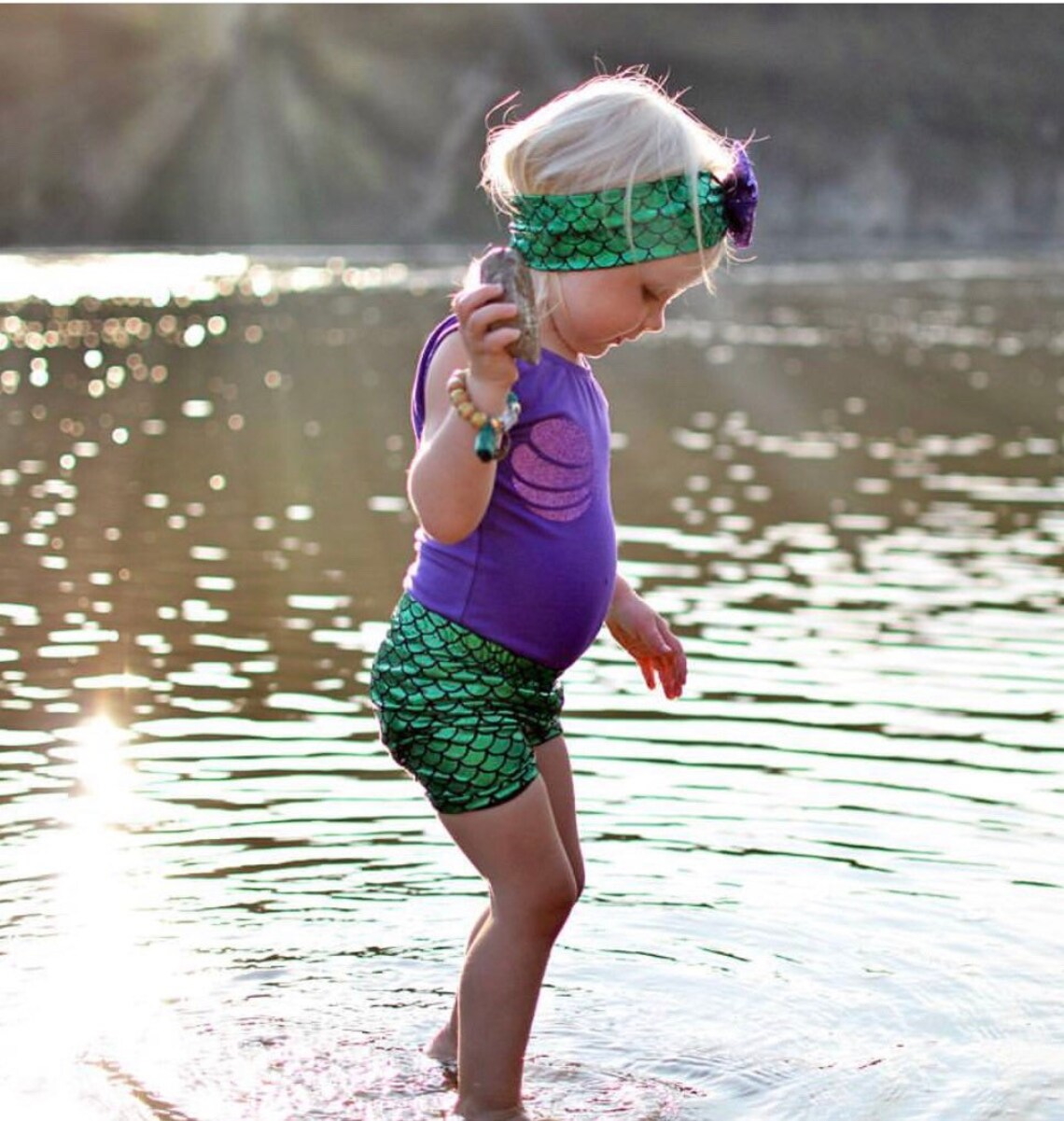 Mermaid Shorts Green and Black Birthday Girls Fish Scale 3 6 - Etsy