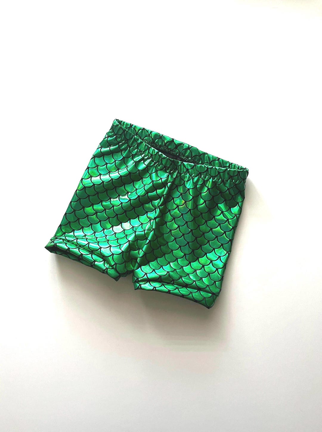 Mermaid Shorts Green and Black Birthday Girls Fish Scale 3 6 12 18 24 ...