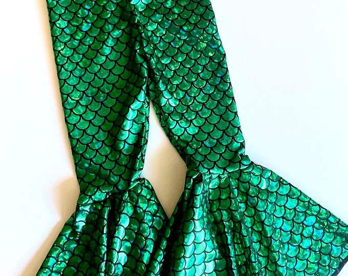 Mermaid Bell Bottoms Leggings Green Mermaid Tail Costume Girls Baby ...