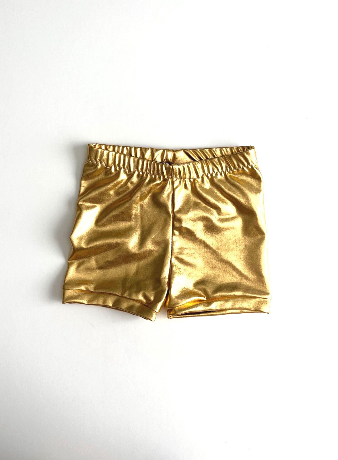 Girls Gold Spandex Shorts 6 12 18 24 Months 2T 3T 4T 5T 5 6 7 8 9 10 12 ...