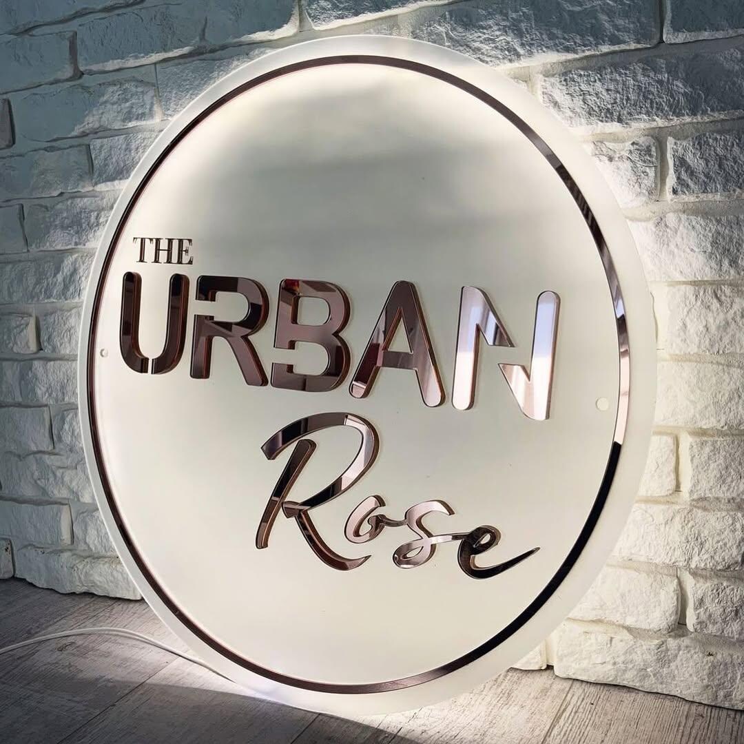 Beauty Salon Sign, LED Acrylic Sign, Light up Sign, Round Acrylic Sign ...