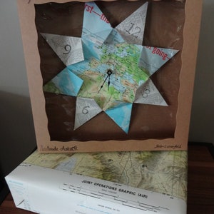 Origami Map Paper Wall Clock: Any City 1st Anniversary - Etsy