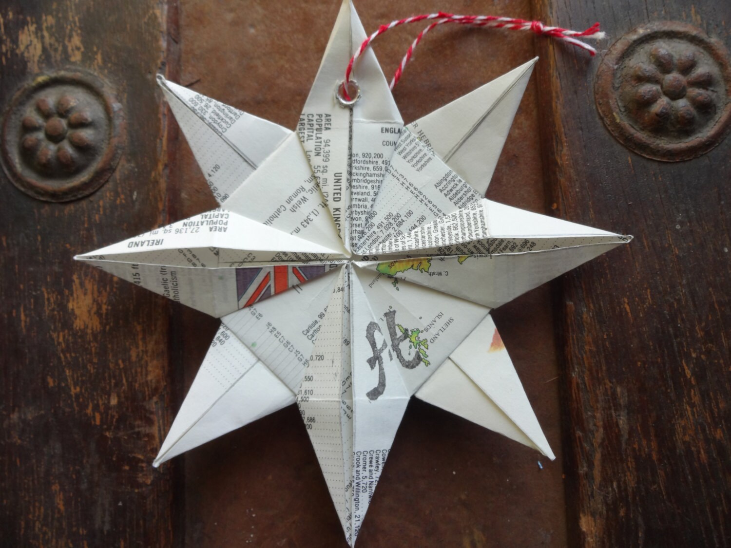 England Origami Map Ornament Home Decor Wall Art Road Map | Etsy